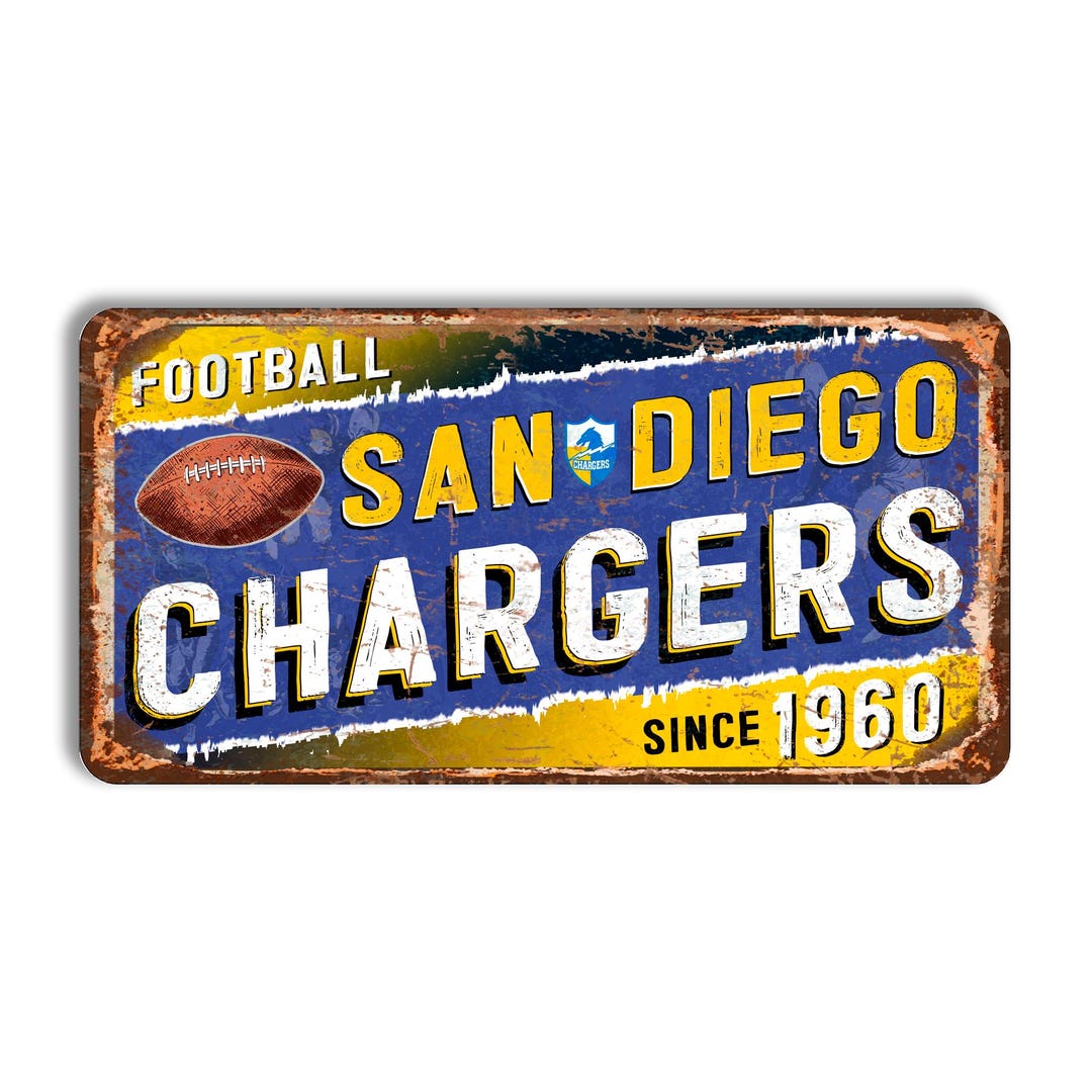 San Diego Chargers Metal Sign, Vintage Style NFL Decor - Etsy