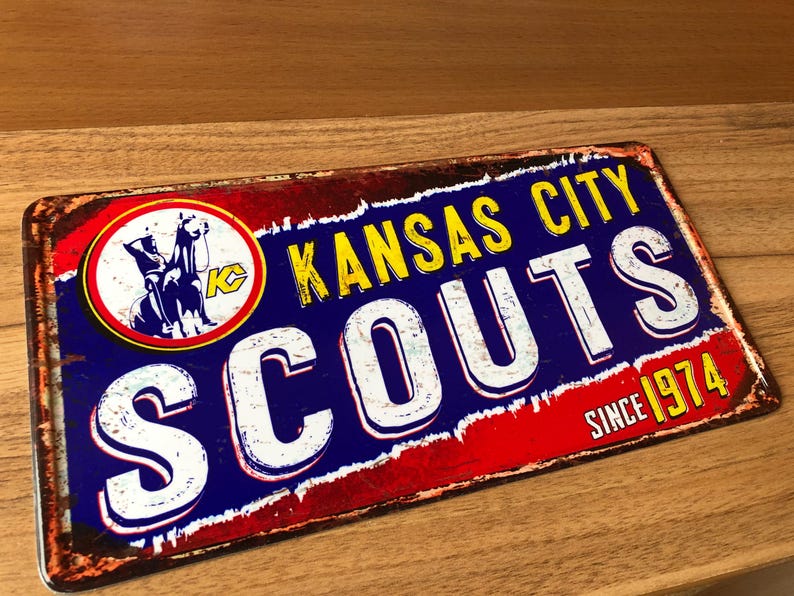 Kansas City Scouts Metal Sign, Vintage Hockey Wall Decor - Etsy