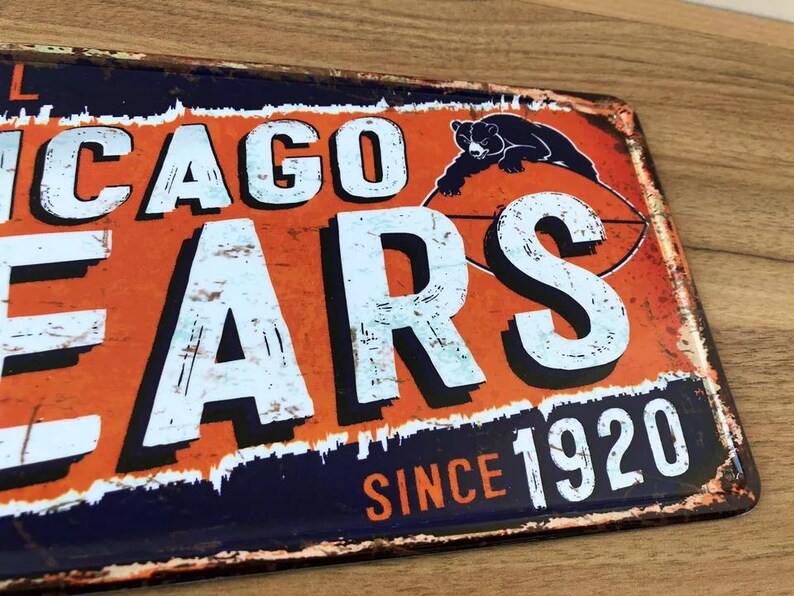 Chicago Bears Metal Sign CHICAGO BEARS 1920 Nfl Football Chicago Bears ...