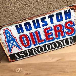 Houston Oilers Metal Sign HOUSTON OILERS Astrodome Stadium Sign NFL ...