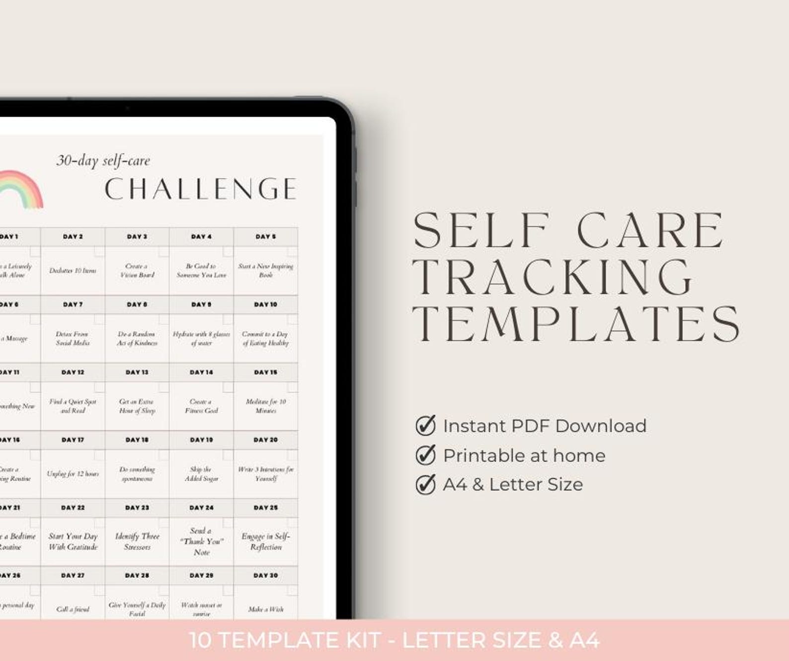 Weekly Self-care Tracker Printable - Daily Checklist & Routine Planner ...