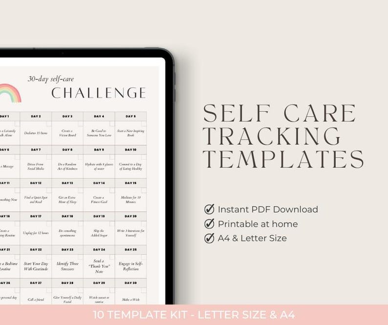 Weekly Self-care Tracker Printable - Daily Checklist & Routine Planner ...