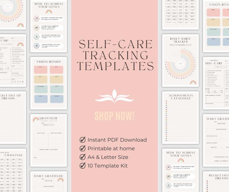 Weekly Self-care Tracker Printable - Daily Checklist & Routine Planner ...