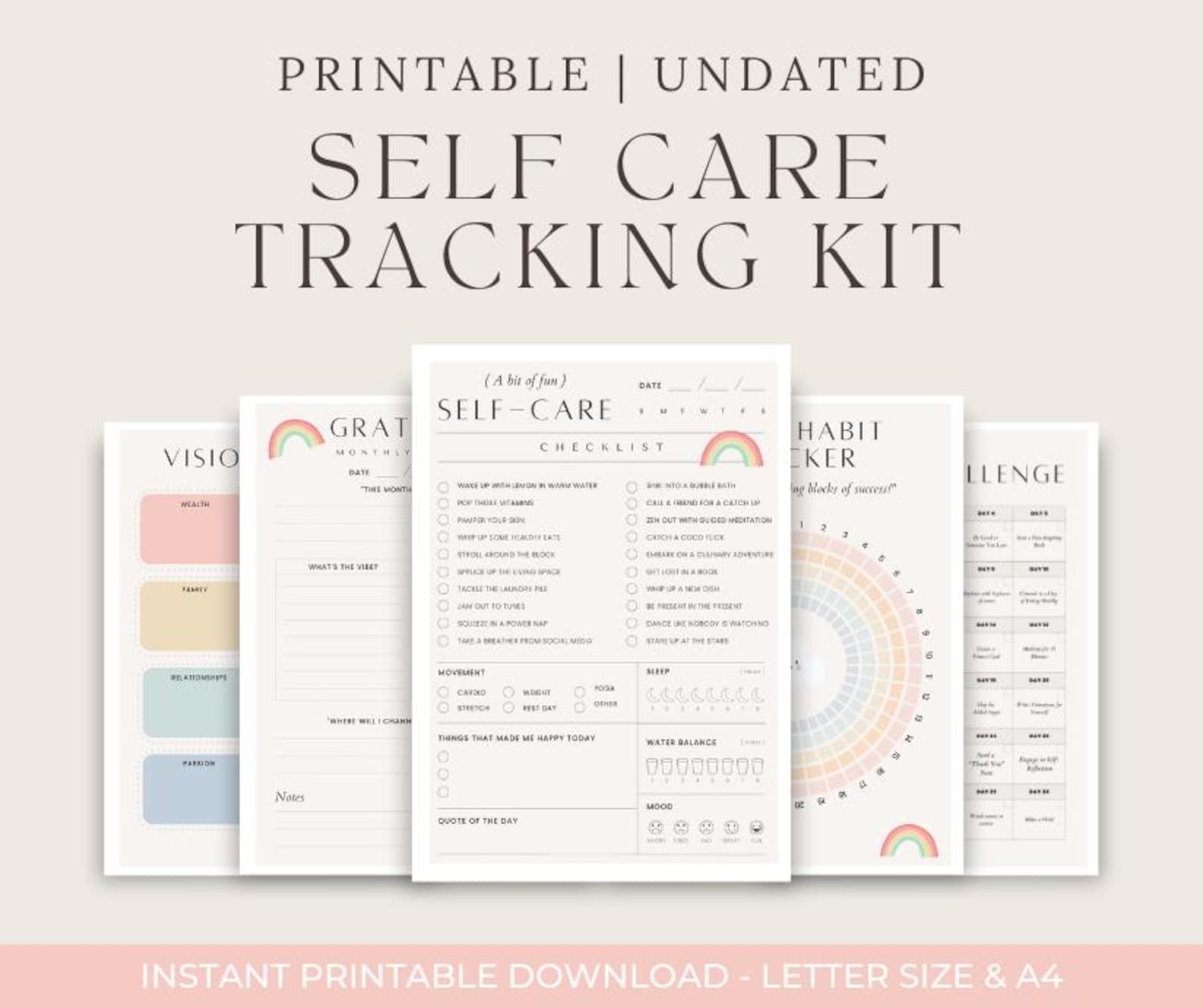 Weekly Self-care Tracker Printable - Daily Checklist & Routine Planner ...