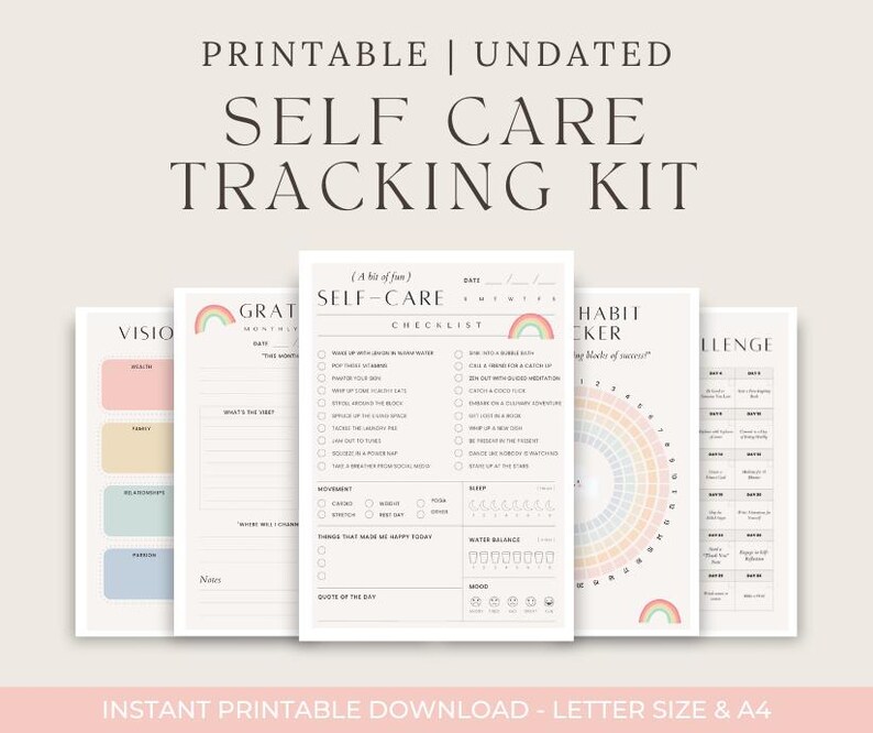 Weekly Self-care Tracker Printable - Daily Checklist & Routine Planner ...
