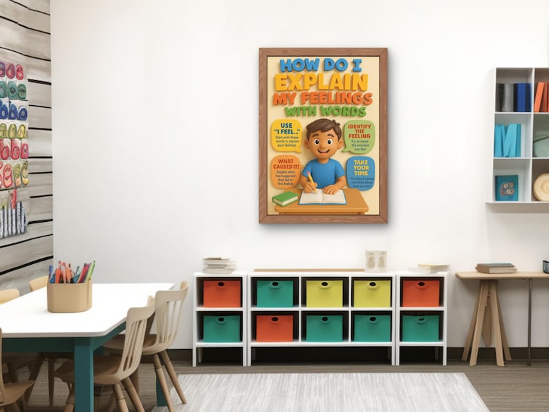 Feelings Poster for Kids, Social Emotional Learning Print, 3D Emotional ...