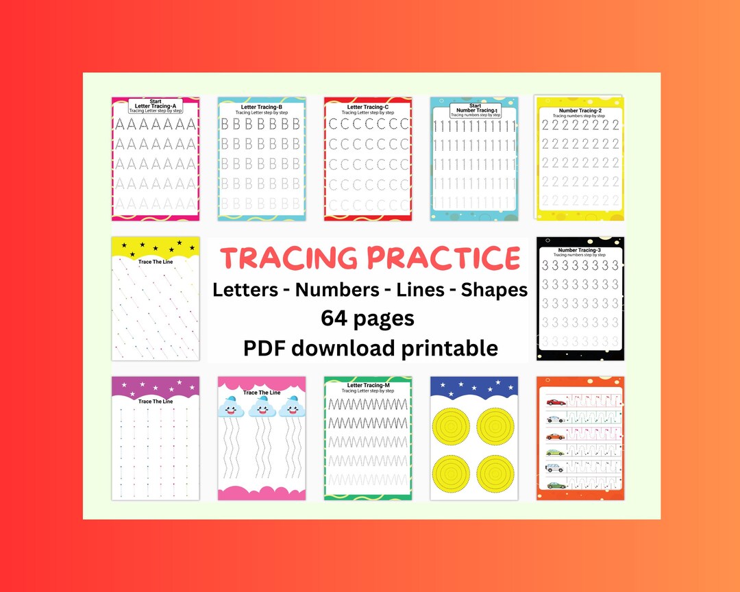 Preschool Tracing Printable Worksheets, Letters Numbers Lines Shapes ...