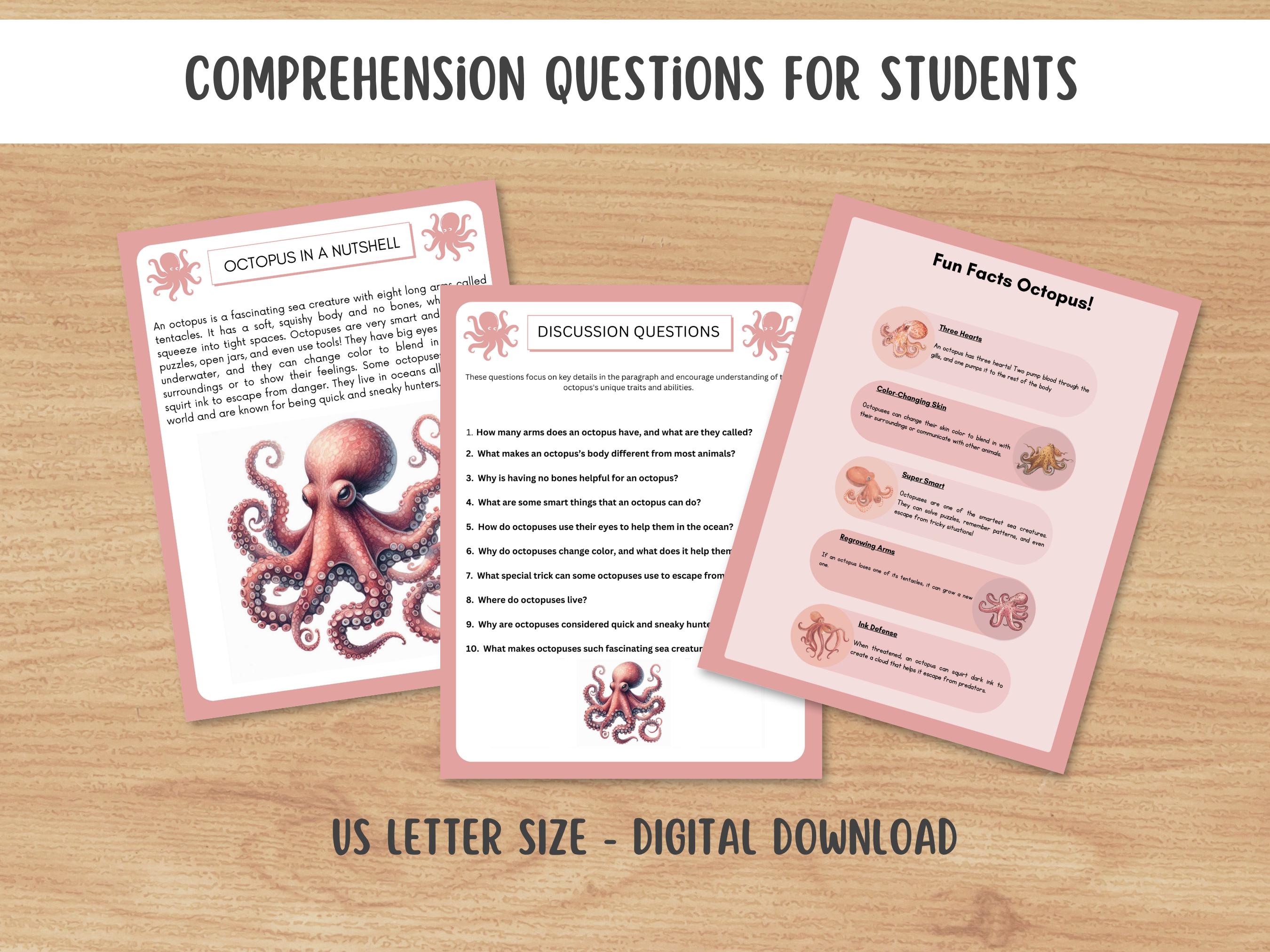 Octopus Life Cycle Printable, Ocean Animal Science Worksheet ...