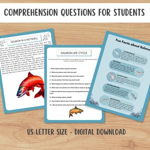 Salmon Life Cycle Printable, Ocean Animal Science Worksheet, Fish Life ...