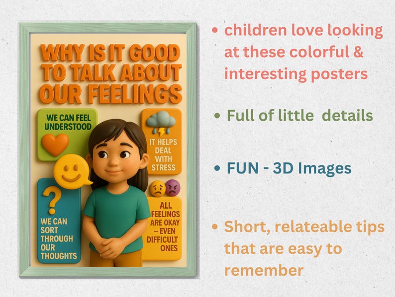 What is Sadness Poster, Feelings Poster for Kids, Ages 5-8, SEL for ...