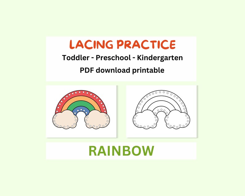 Lacing Activity for Toddlers and Preschoolers, Lacing Practice, Fine ...