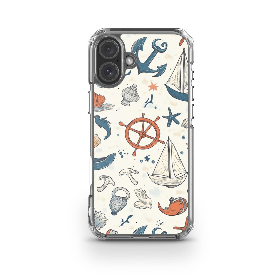 Ocean Nautical Phone Case, Clear Case for Iphone®, Sea Cover, Nautical ...