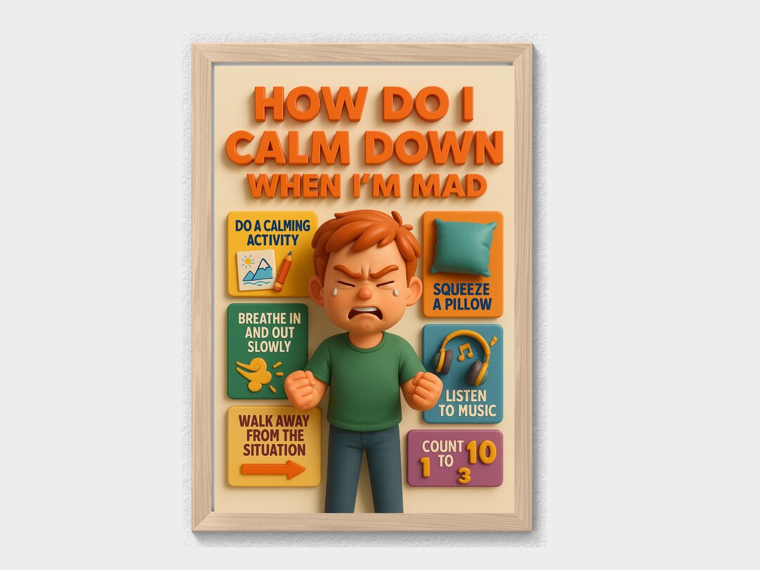Anger Management Poster, Calm Down Strategies for Kids, SEL Poster ...