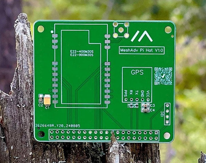Meshadv Pi Hat V1.0 PCB With SMD Components Installed. (for Meshtastic ...