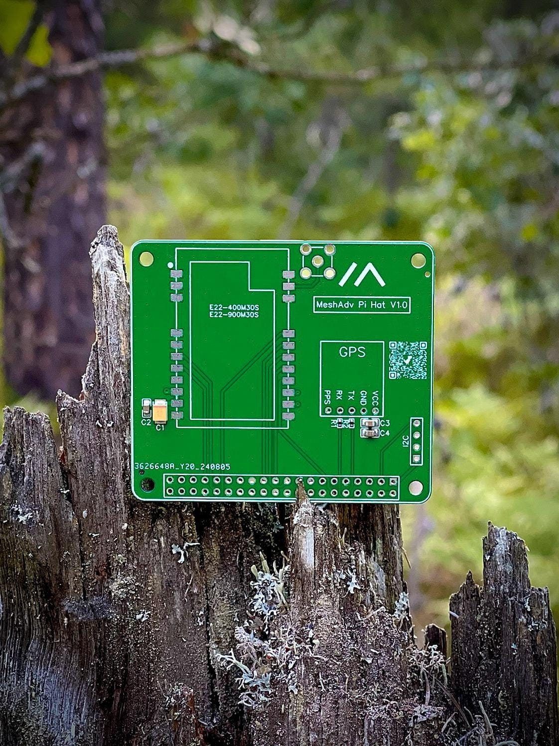 Meshadv Pi Hat V1.0 PCB With SMD Components Installed. for Meshtastic ...