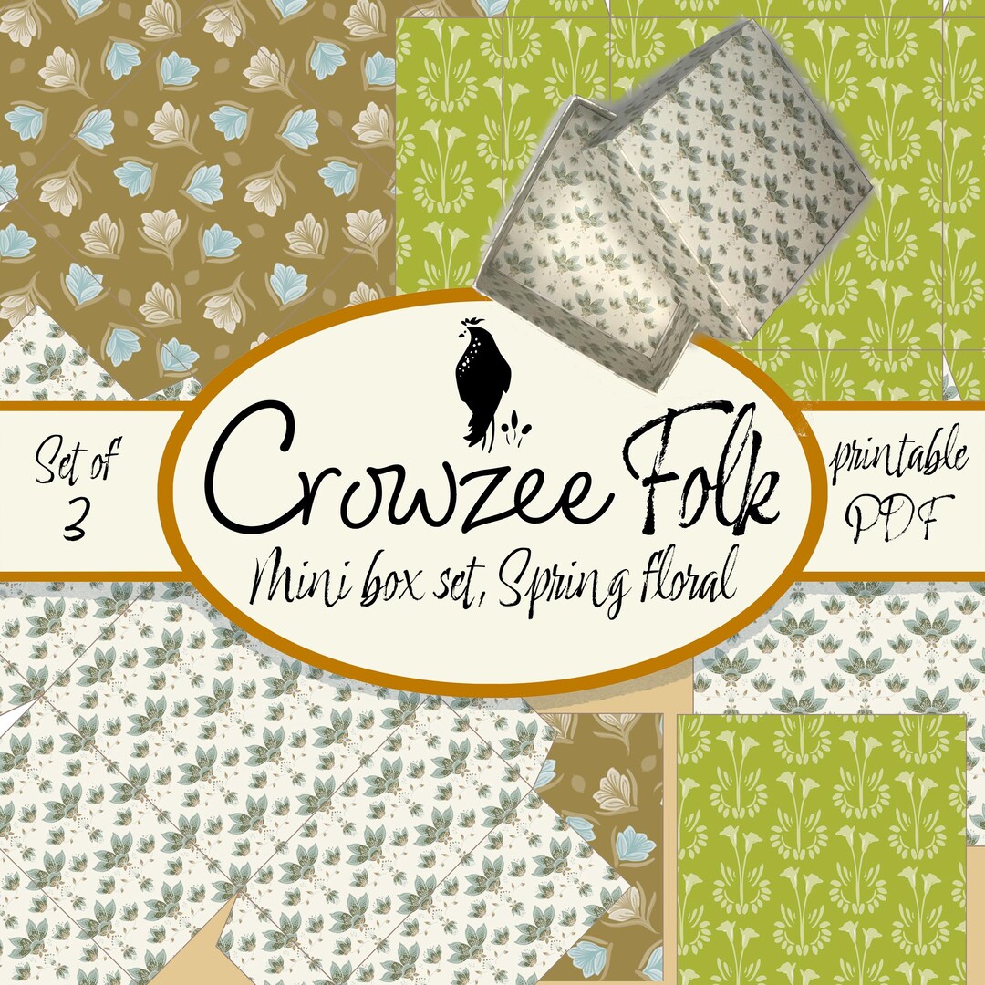 3 Mini Spring Floral Boxes Printable Crafts - Etsy