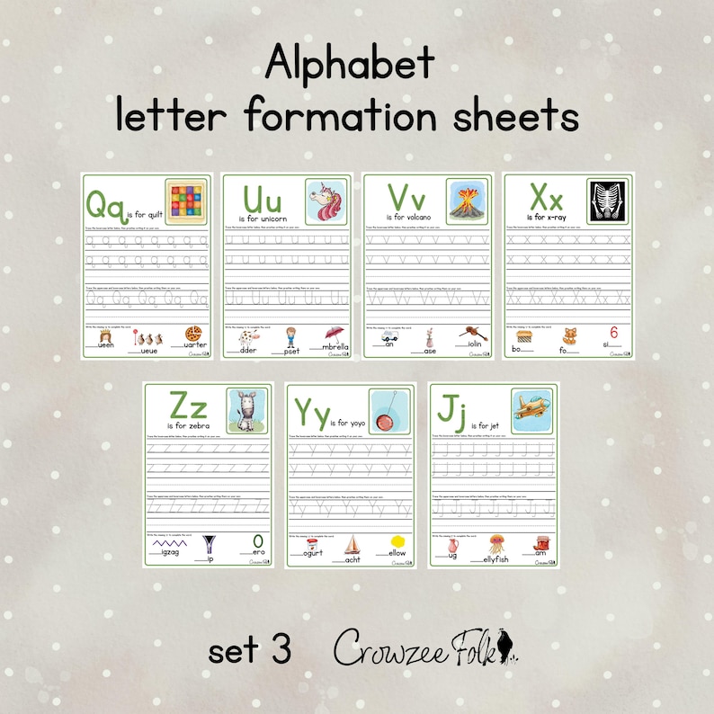 Alphabet Letter Formation 26 Worksheets Kids Learning Kids Worksheets ...