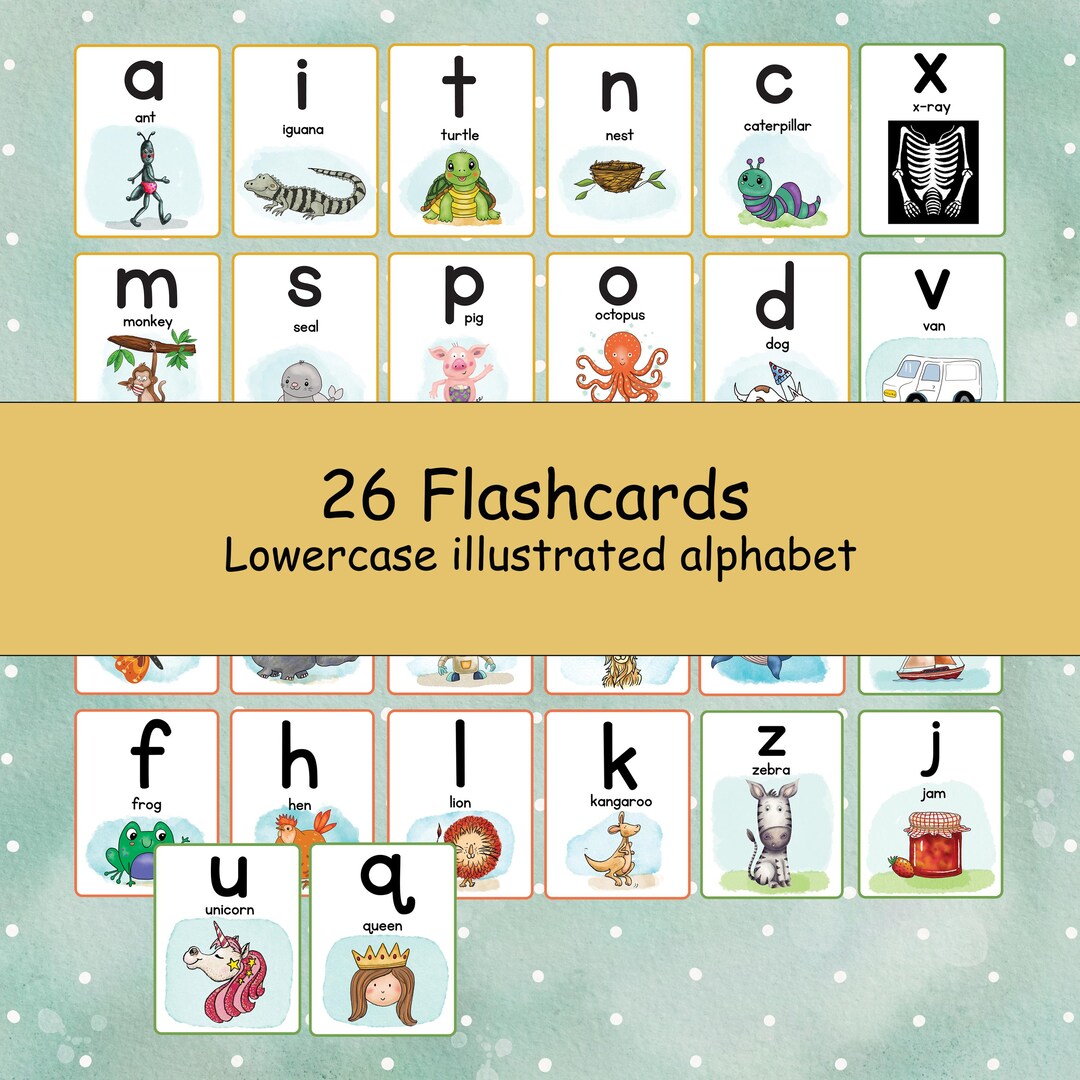 FLASHCARDS Lowercase Alphabet Letters Kids Learning Kids Reading ...