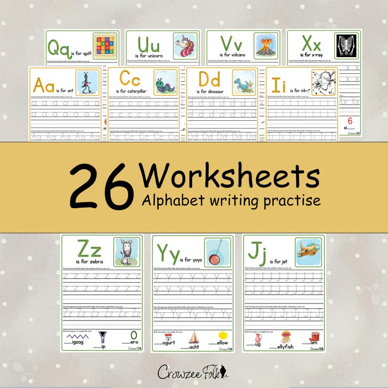 Alphabet Letter Formation 26 Worksheets Kids Learning Kids Worksheets ...