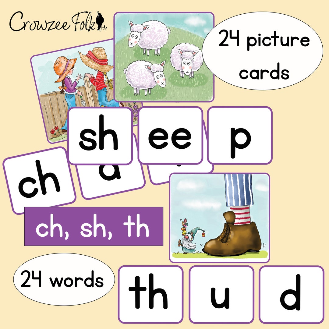24 Ch,sh,th Picture and Matching Word Cards Learning to Read Resources ...