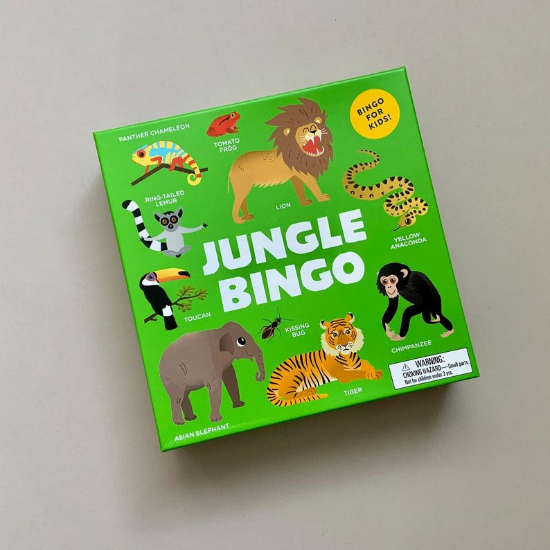 Jungle Bingo Game – Family Fun, Kids Board Game - Etsy Canada