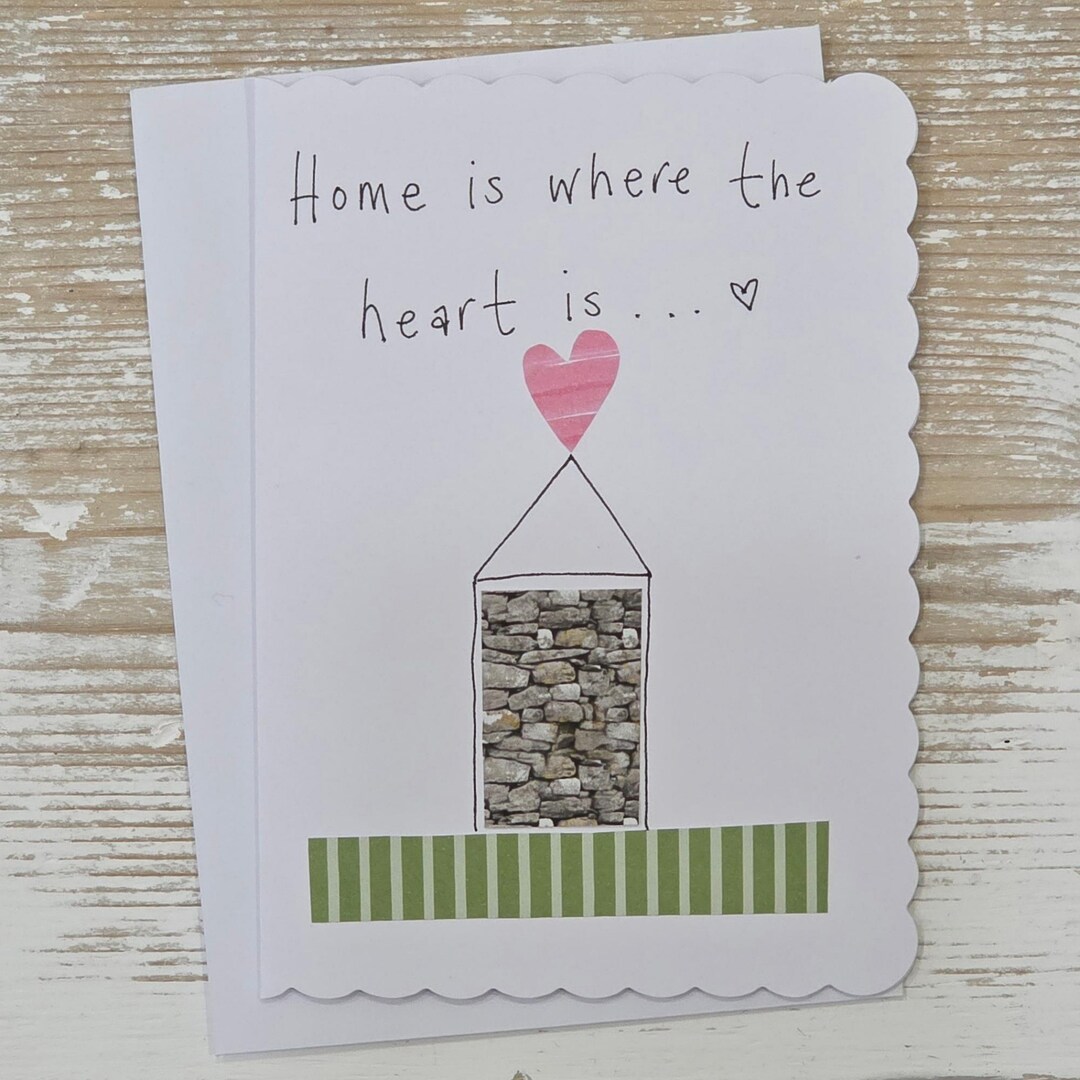 Handmade 'home is Where the Heart Is' Card - Handcrafted, Hand Drawn ...
