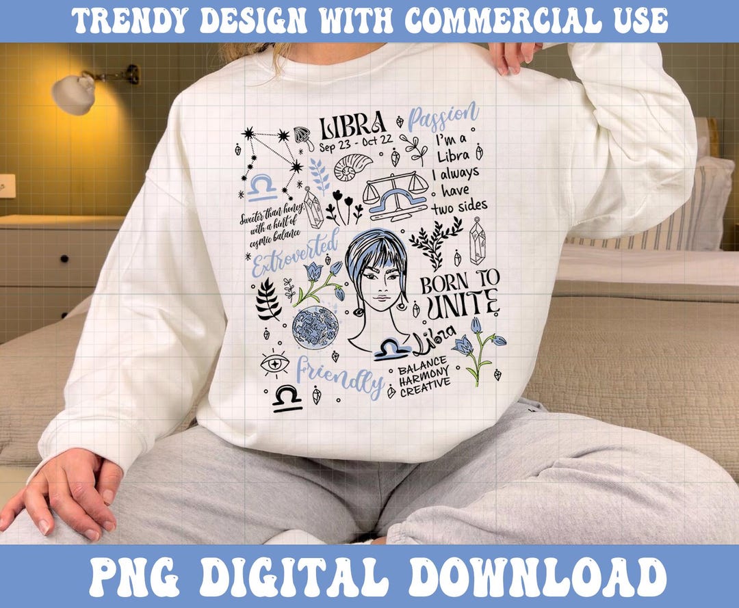 Floral Libra Zodiac Sign PNG, Libra Personality Affirmation Mug ...