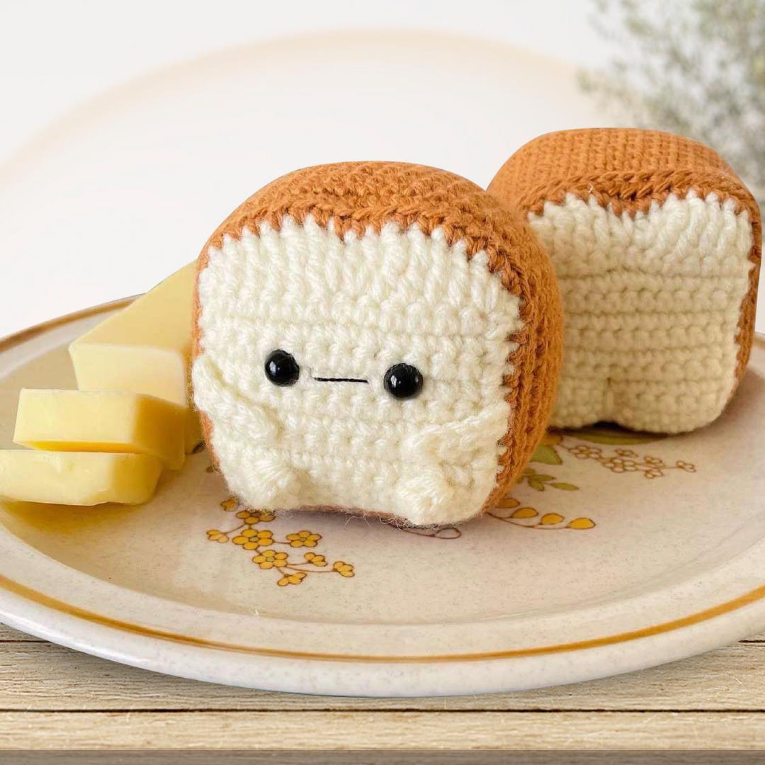 Plush Amigurumi Bread Crochet Toy Pattern PDF, Stuffed Plush Easy Cute ...