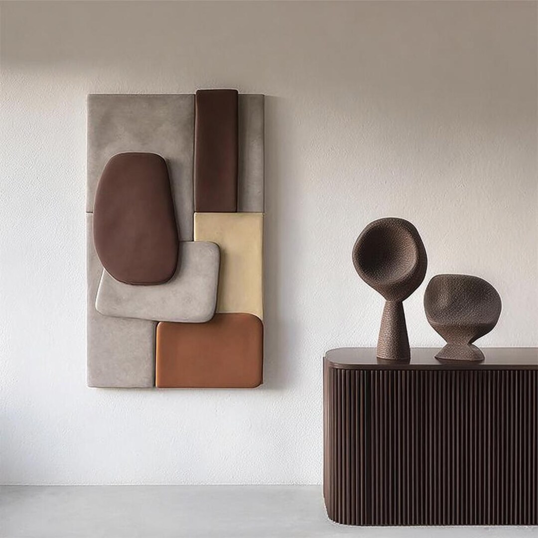 Modular Relief Wall Panels: Neutral & Warm Tone Organic Geometric ...