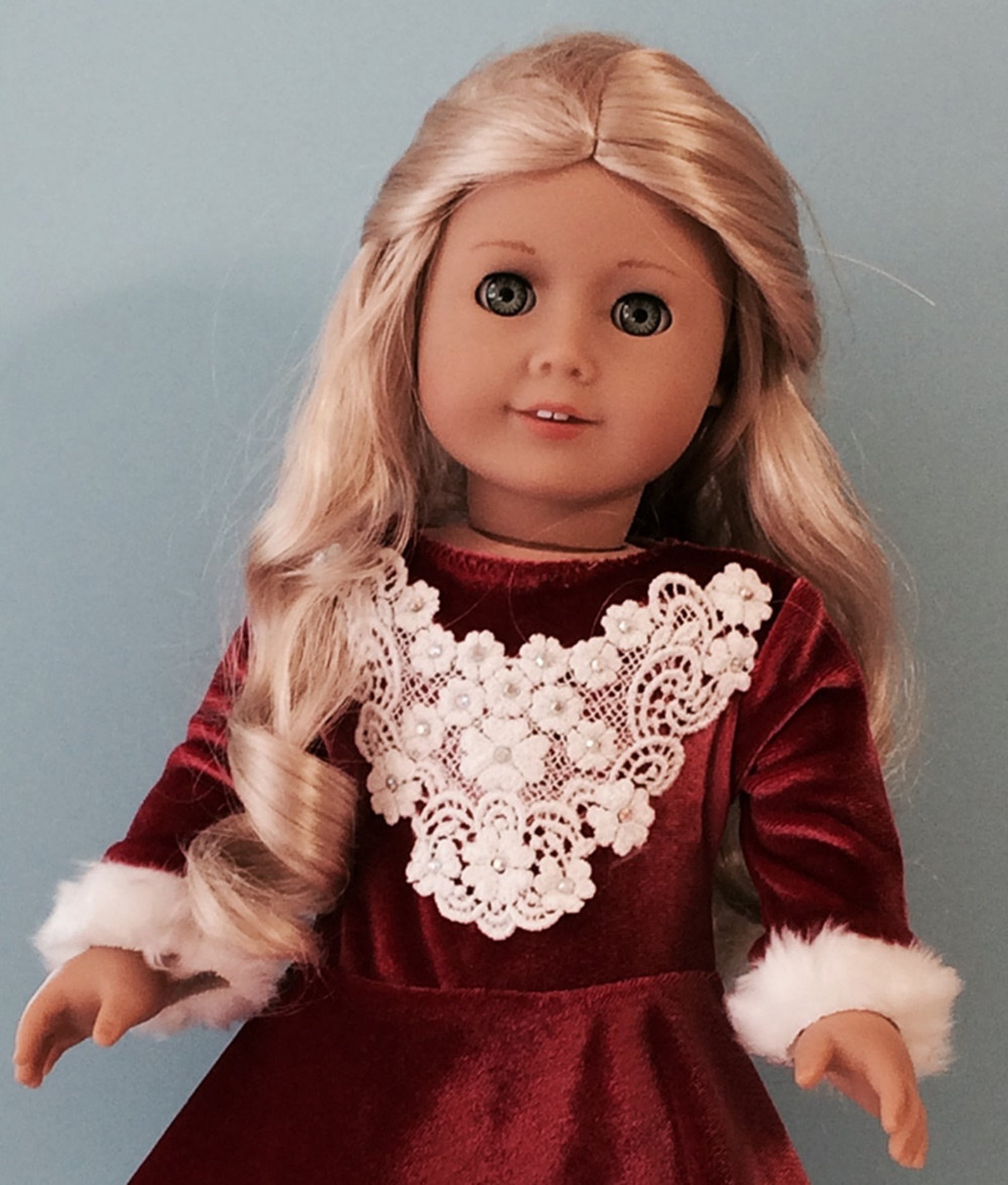 Mauve Velvet Figure Skating Dress With Skates for 18 Inch Doll | Etsy