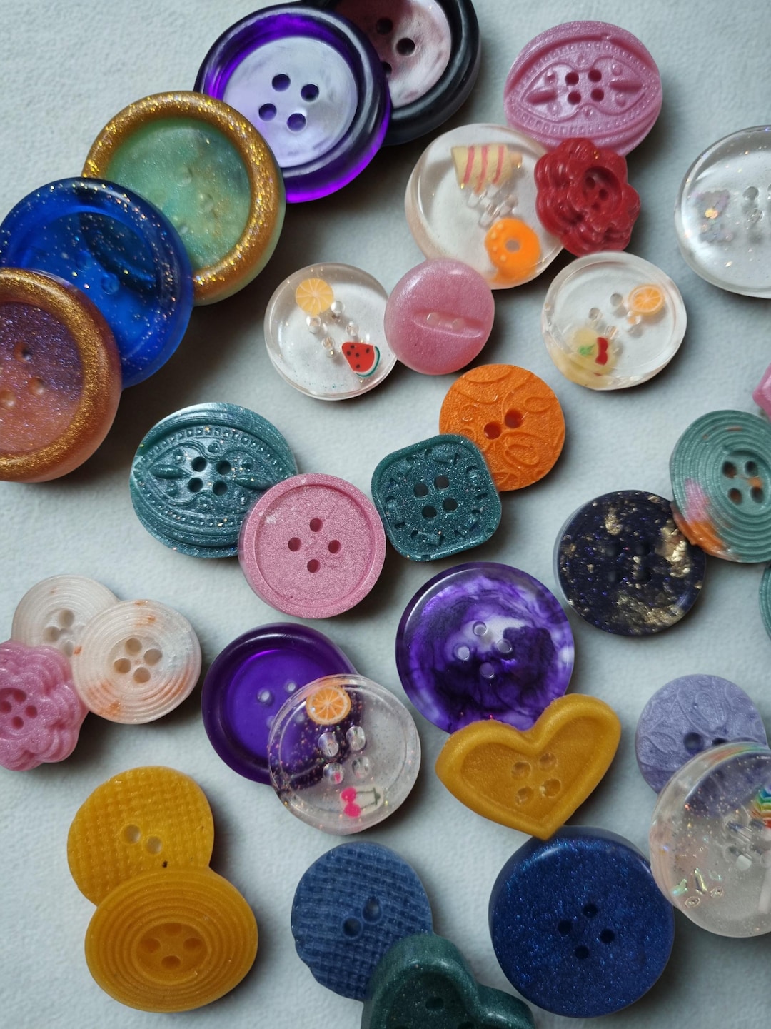 Handmade Epoxy Resin Buttons – Øall Sizes– Unique and Colorful ...