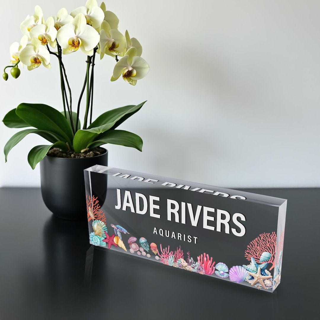 Custom Scuba Diver Desk Name Plate Sea Lover Acrylic Block Nameplate ...
