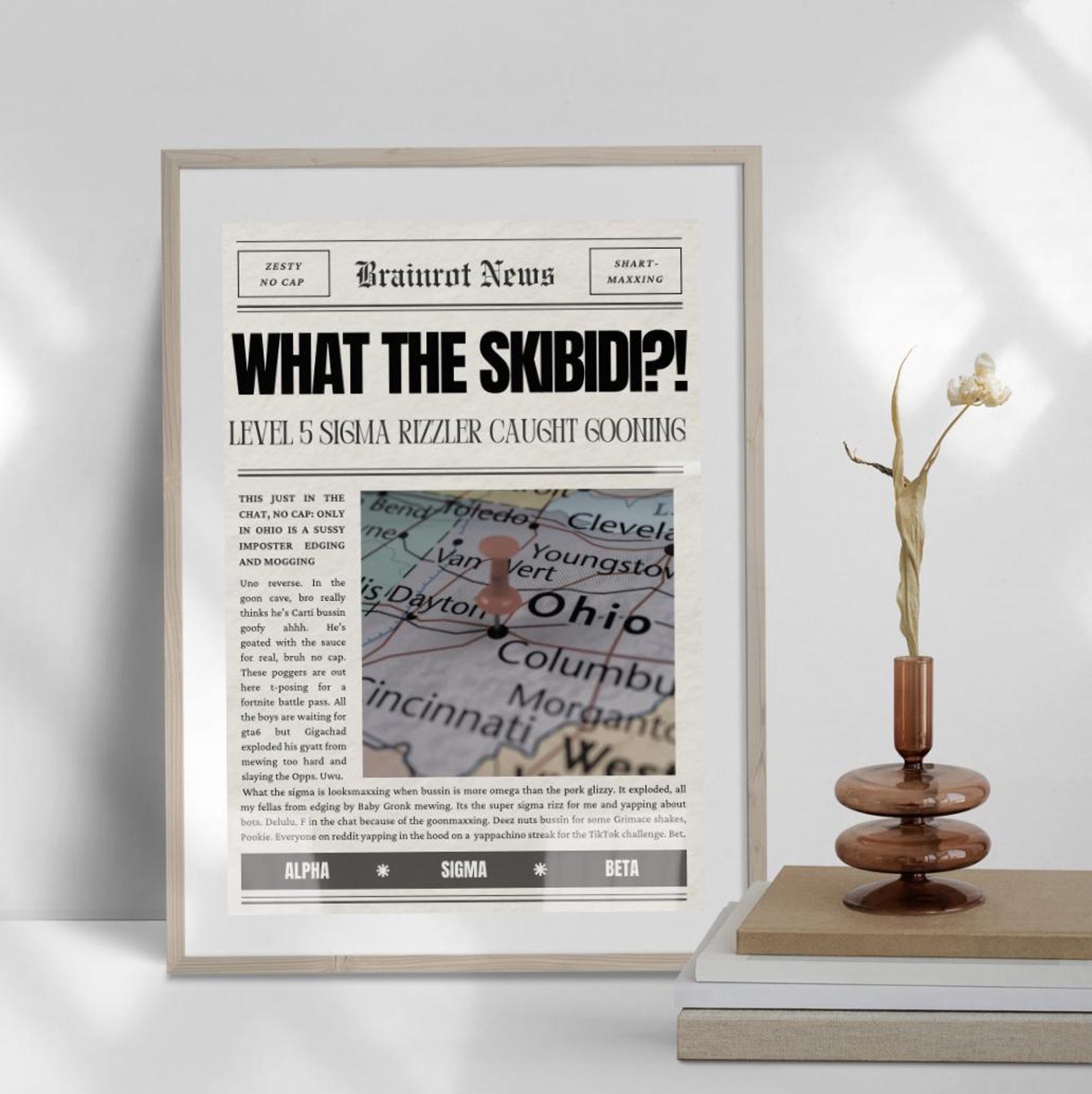 Brainrot News - Funny Kid Slang Internet Lingo Poster | Skibidi, Rizz ...