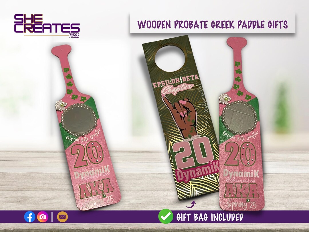 Probate Gift Greek Paddles Alpha Kappa Alpha Delta Sigma Theta Zeta Phi ...