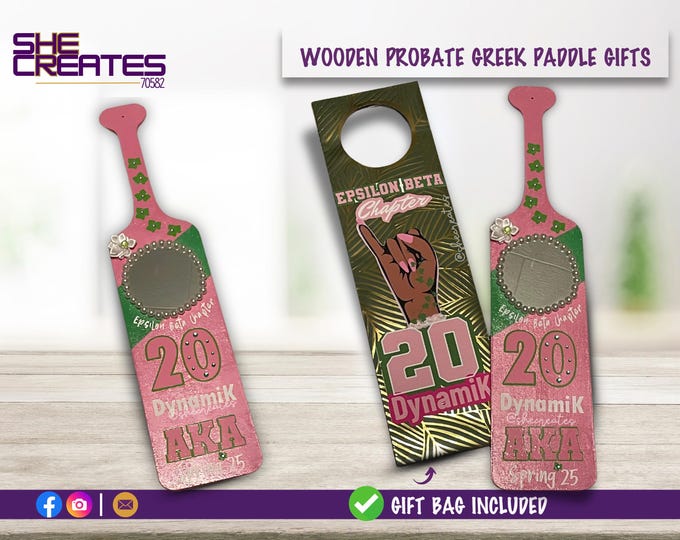 Probate Gift Greek Paddles Alpha Kappa Alpha Delta Sigma Theta Zeta Phi ...