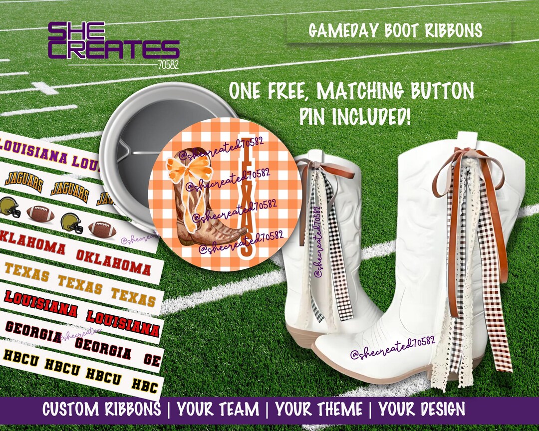 Gameday Boot Ribbon, Spirit Ribbons, Football Ribbon - Etsy