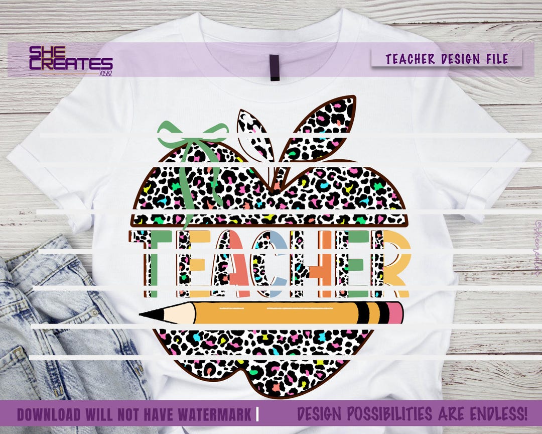 Teacher Apple Design File - Etsy