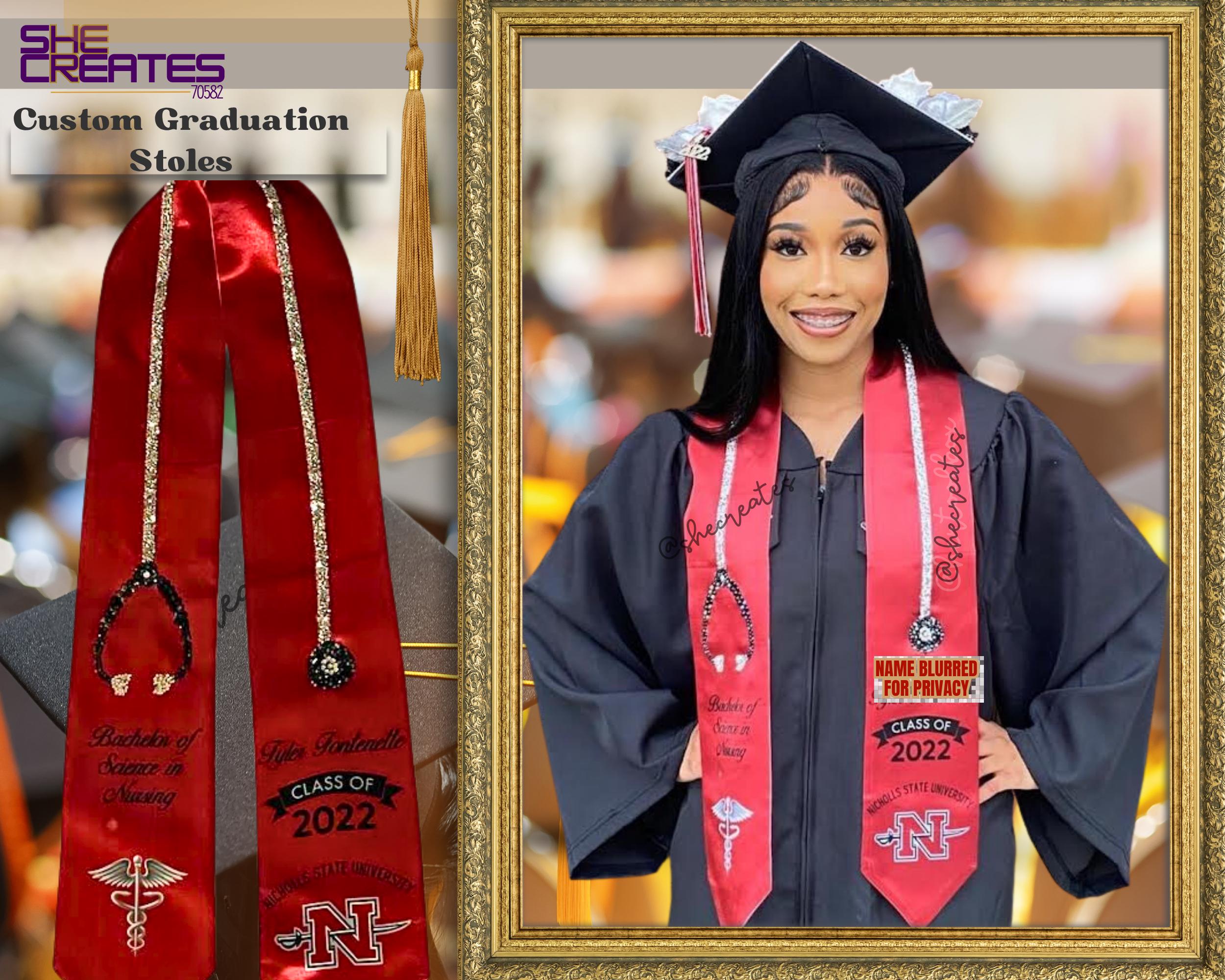 Custom Graduation Stole, Personalized Graduation Stole - Etsy