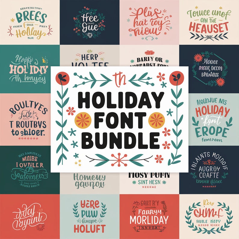 Font Holiday Bundle: Festive Typography Collection for Designers - Etsy