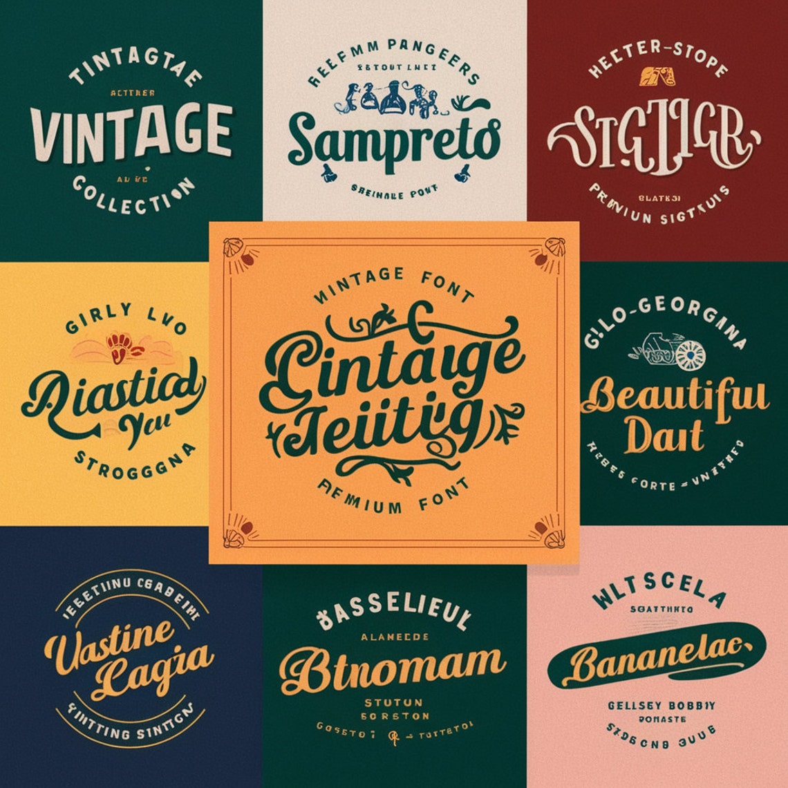Timeless Typography: Ultimate Vintage Font Collection - Etsy