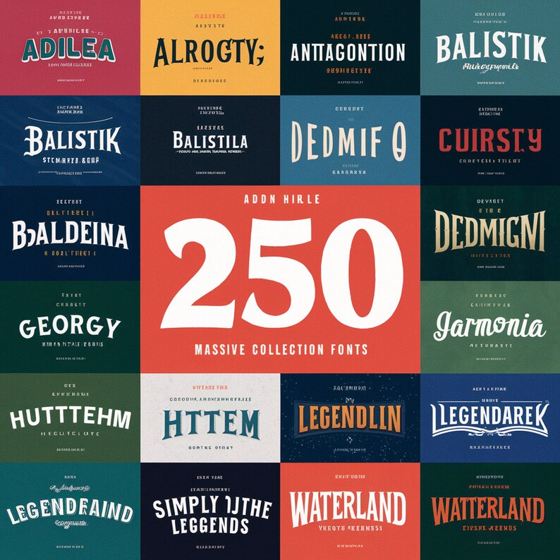 250 Massive Collection Fonts Mega Bundle - Etsy