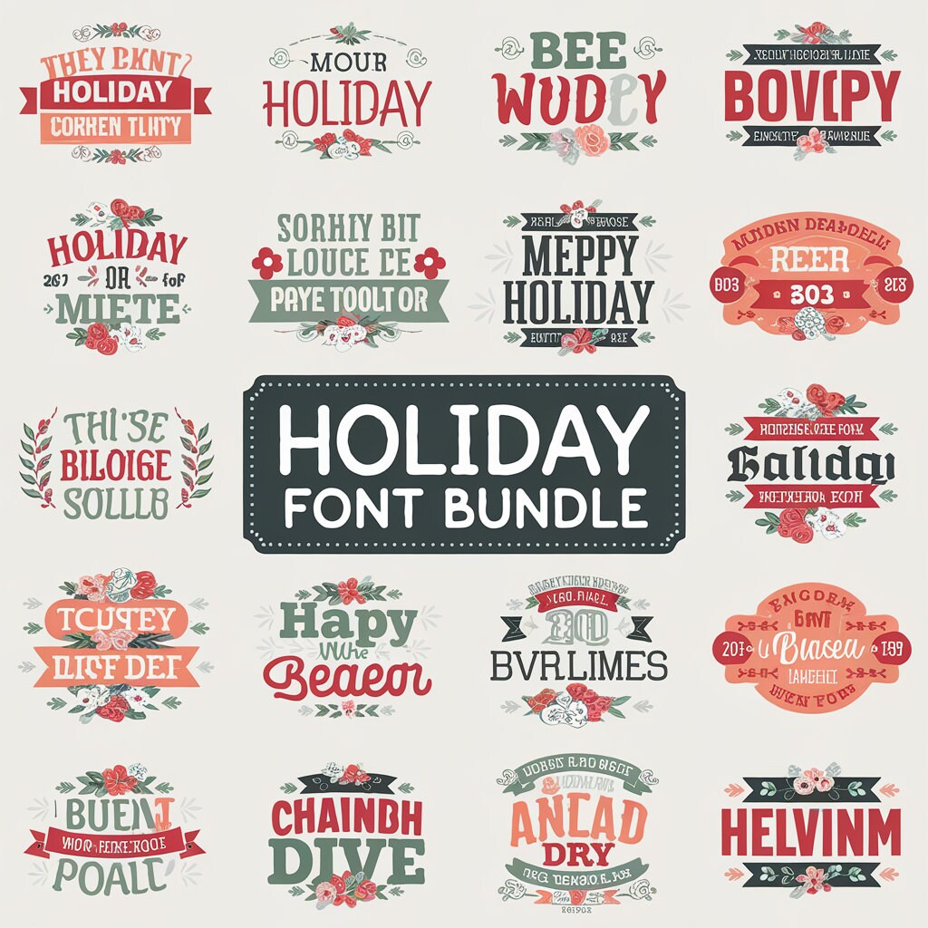 Font Holiday Bundle: Festive Typography Collection for Designers - Etsy