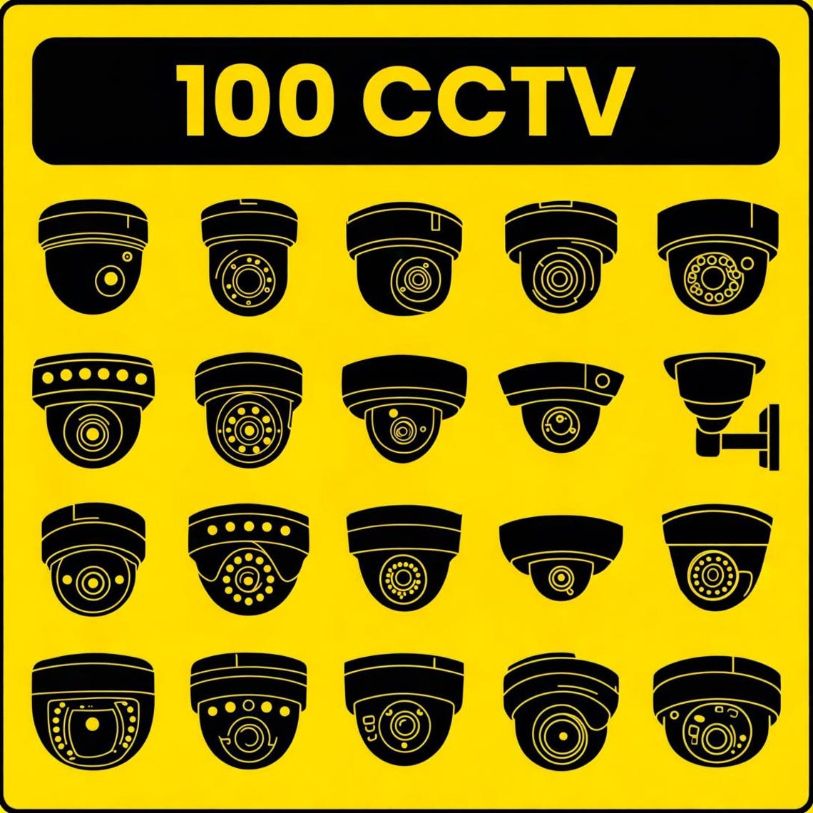 100 CCTV Security Camera Icons | Surveillance Sign Illustrations ...