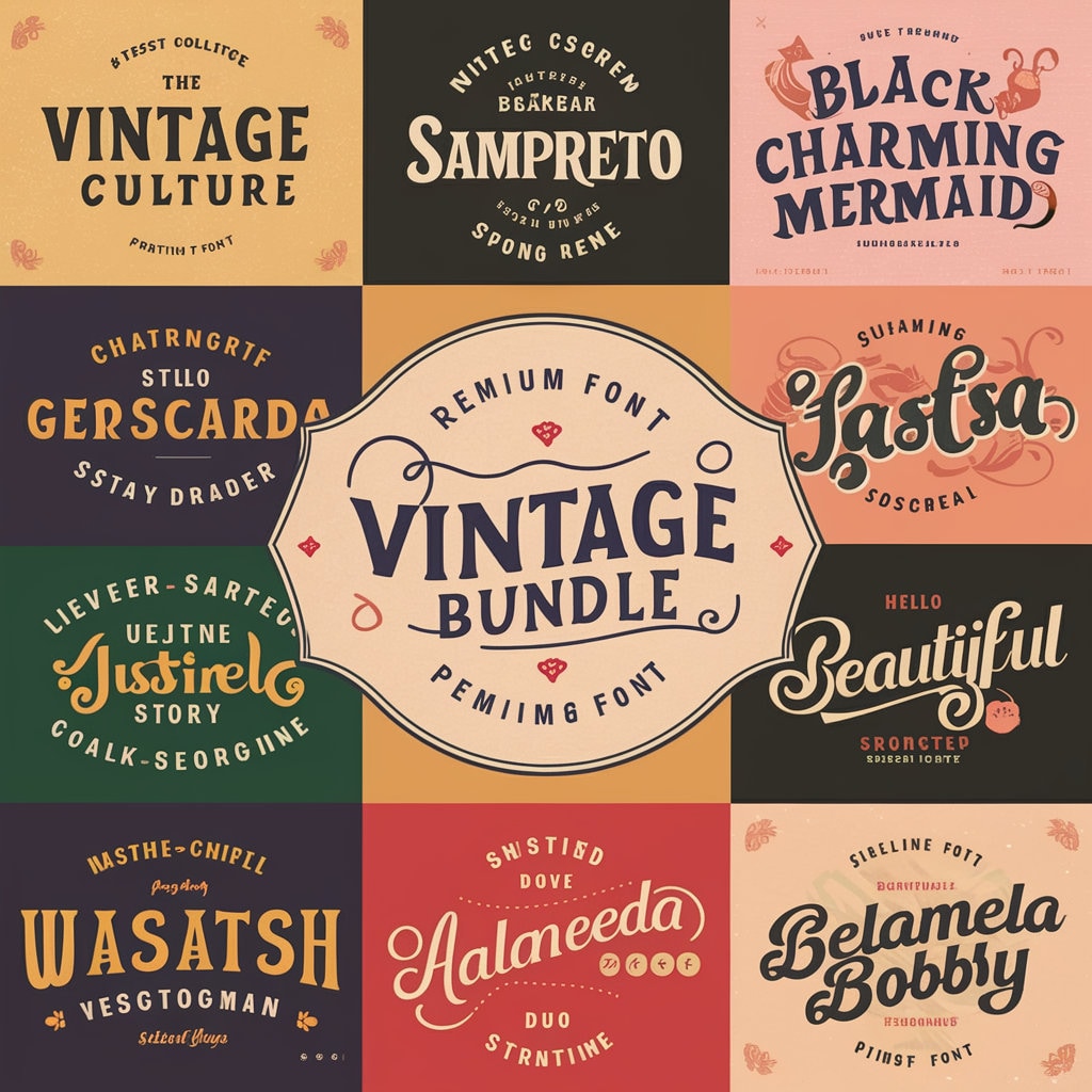 Timeless Typography: Ultimate Vintage Font Collection - Etsy