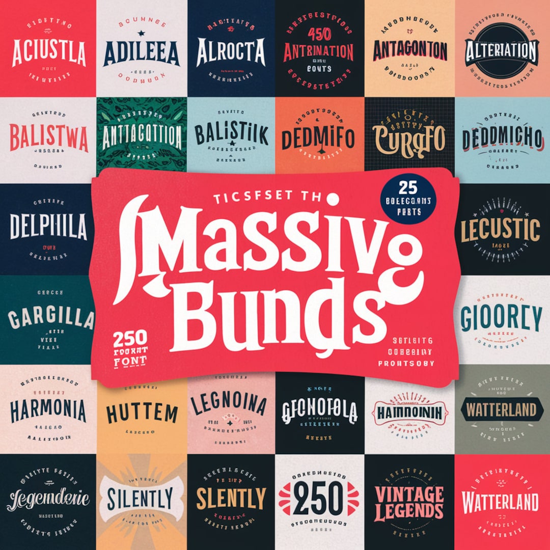 250 Massive Collection Fonts Mega Bundle - Etsy