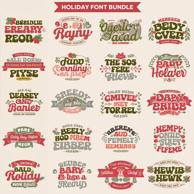 Font Holiday Bundle: Festive Typography Collection for Designers - Etsy
