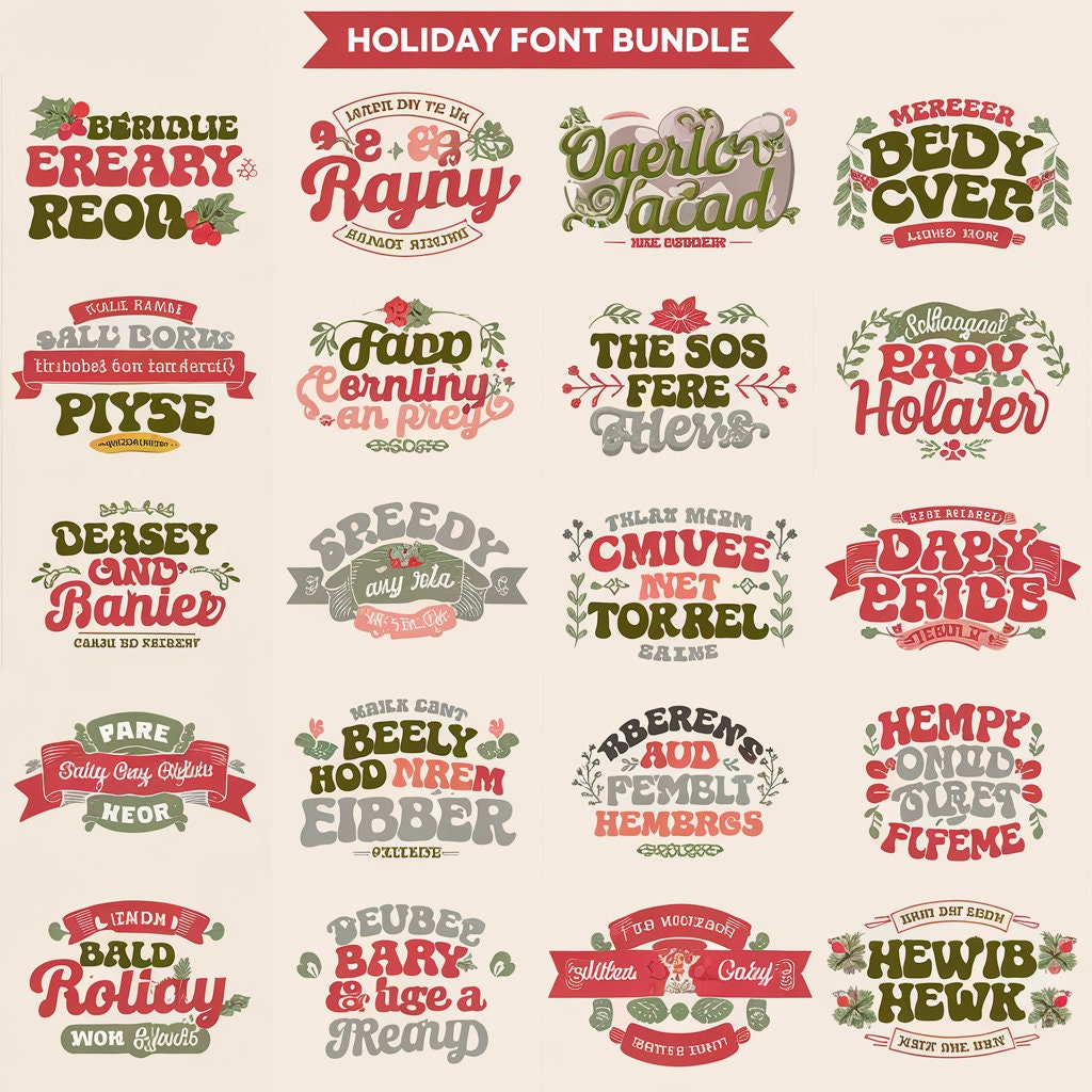 Font Holiday Bundle: Festive Typography Collection for Designers - Etsy