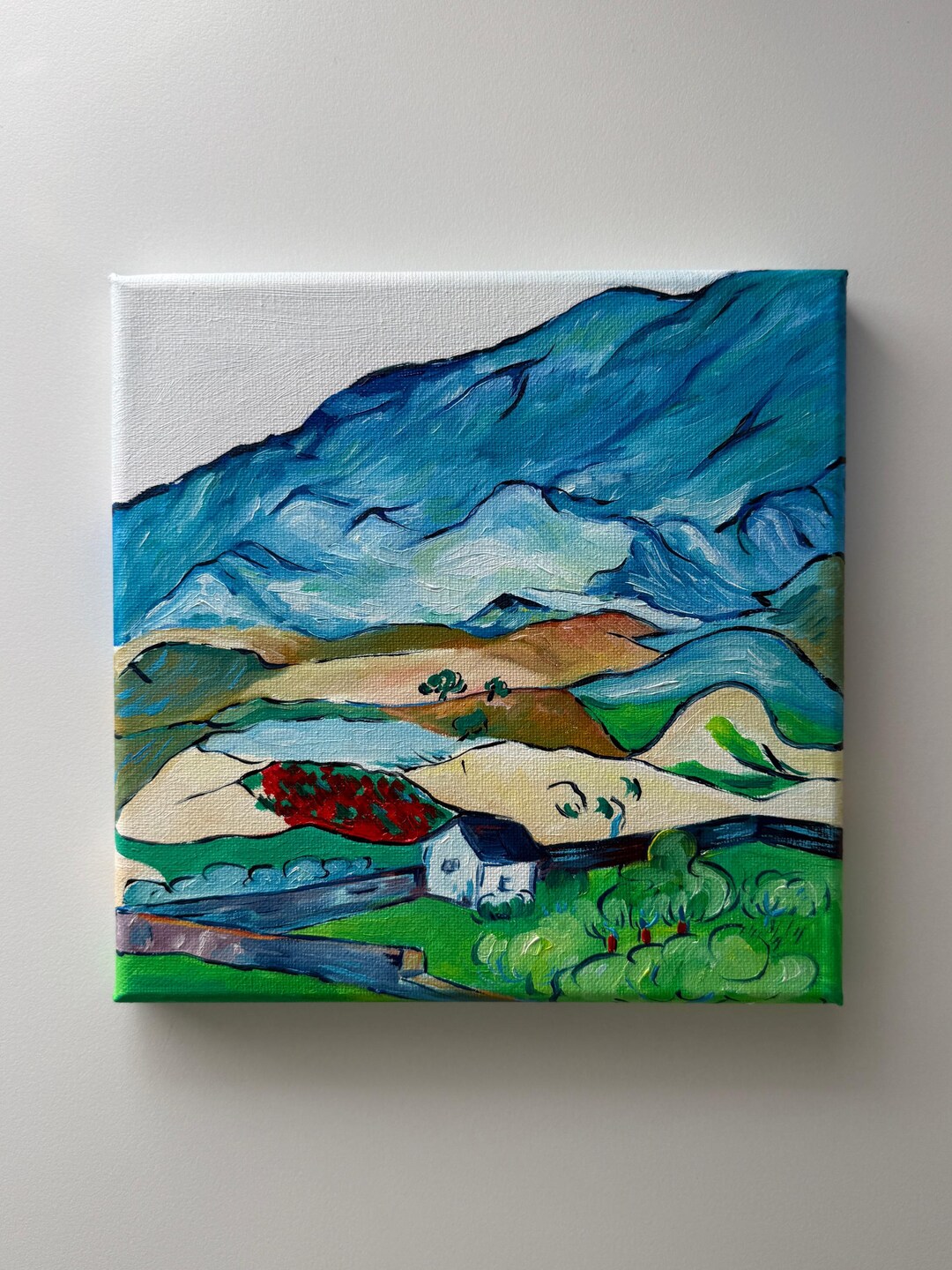 Original Mountain Landscape Oil Painting, Post-impressionist Wall Art ...