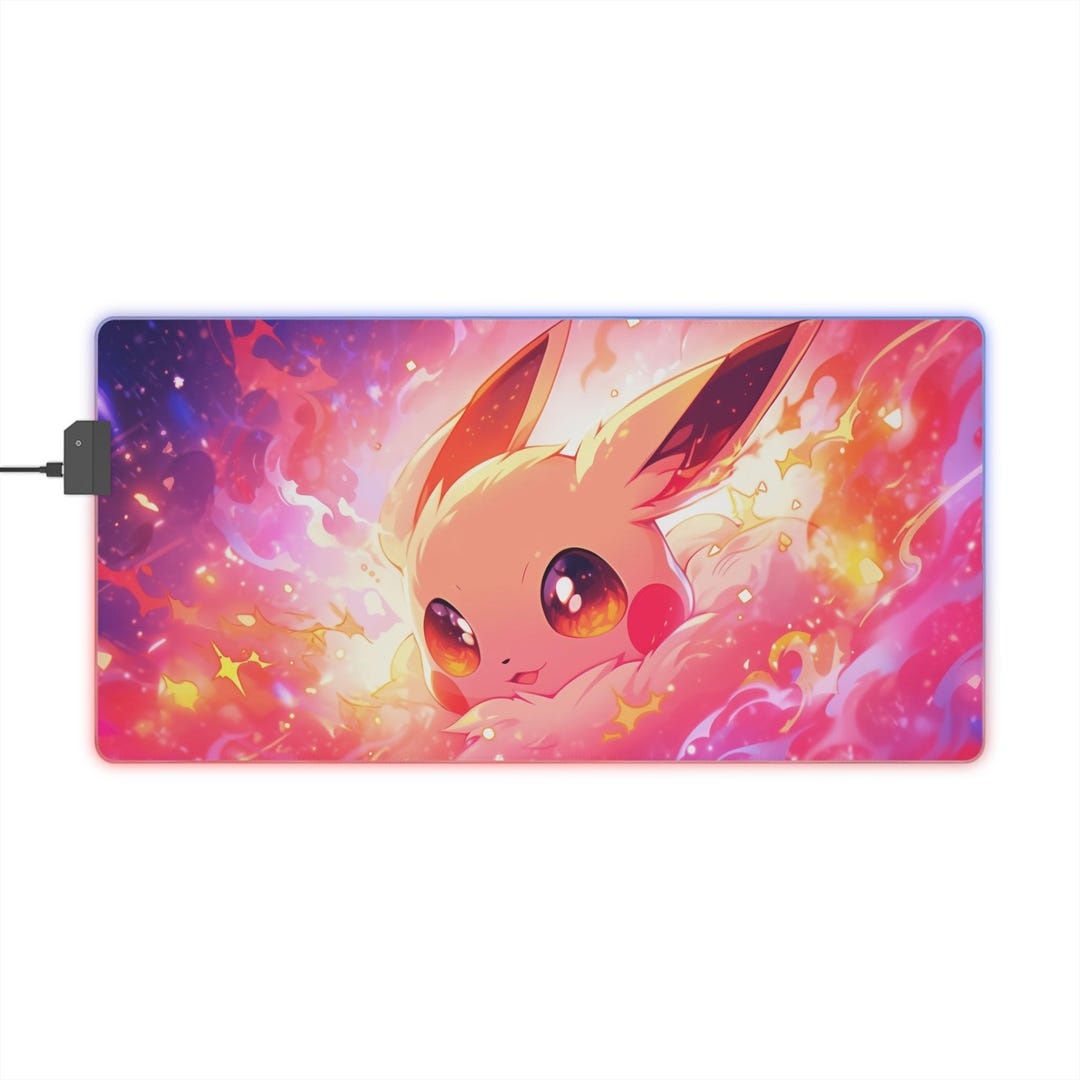 Cute Eevee RGB Gaming Deskmat Pokemon LED Gaming Mouse Pad - Etsy