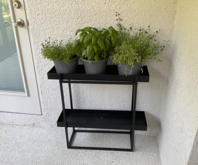 2 Tier Rectangular Metal Plant Stand Indoor Plant Stand Modern Plant ...